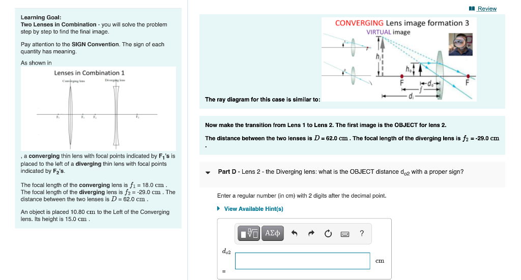 Solved Review Learning Goal: Two Lenses in Combination - you | Chegg.com