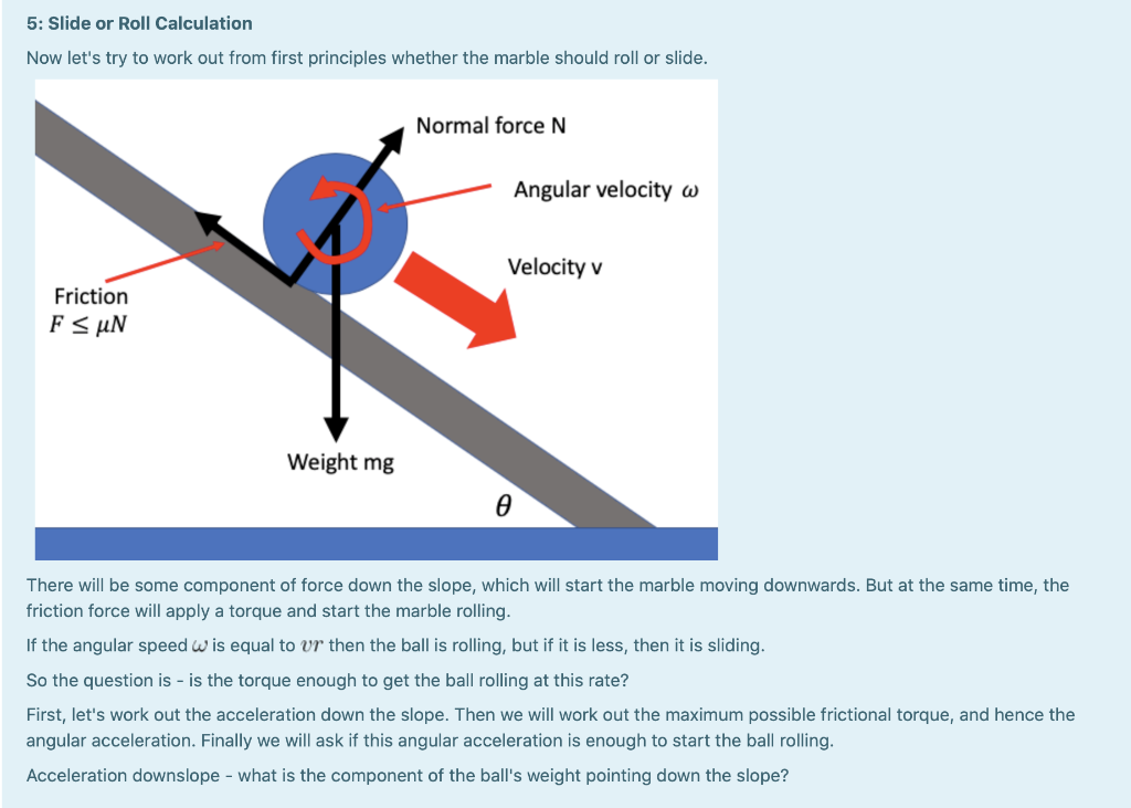 Solved 5: Slide or Roll Calculation Now let's try to work | Chegg.com