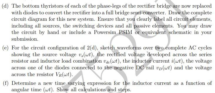 Solved A single-phase full-wave thyristor rectifier bridge | Chegg.com