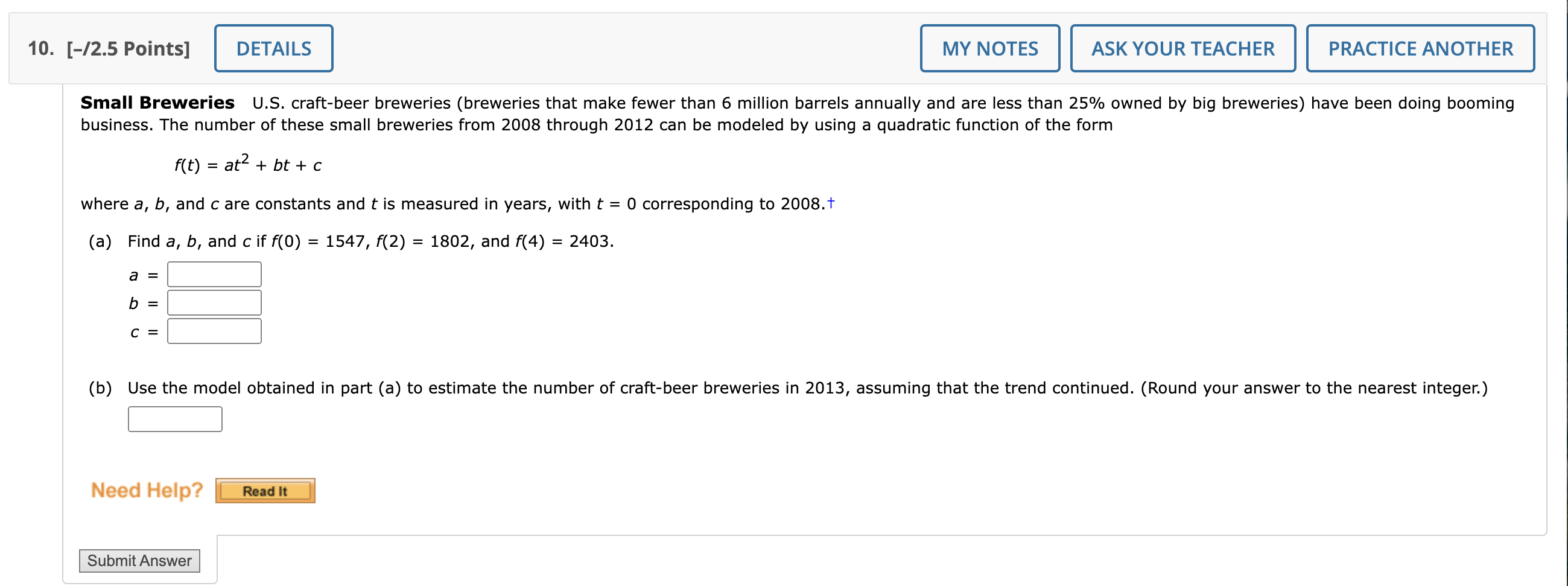 Solved Small Breweries U.S. craft-beer breweries (breweries | Chegg.com