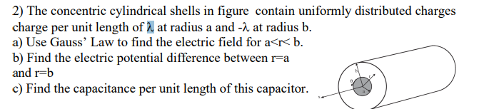 Solved 2) The concentric cylindrical shells in figure | Chegg.com