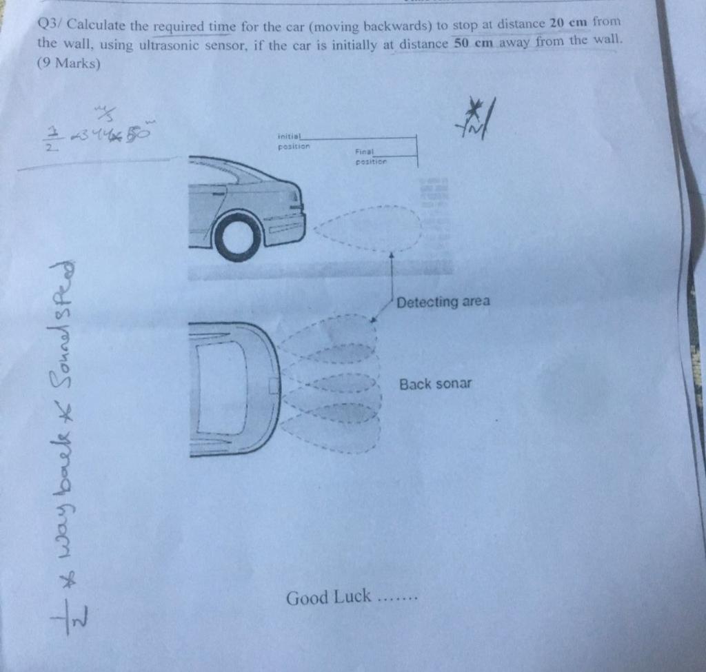Solved Q3/ Calculate the required time for the car (moving | Chegg.com