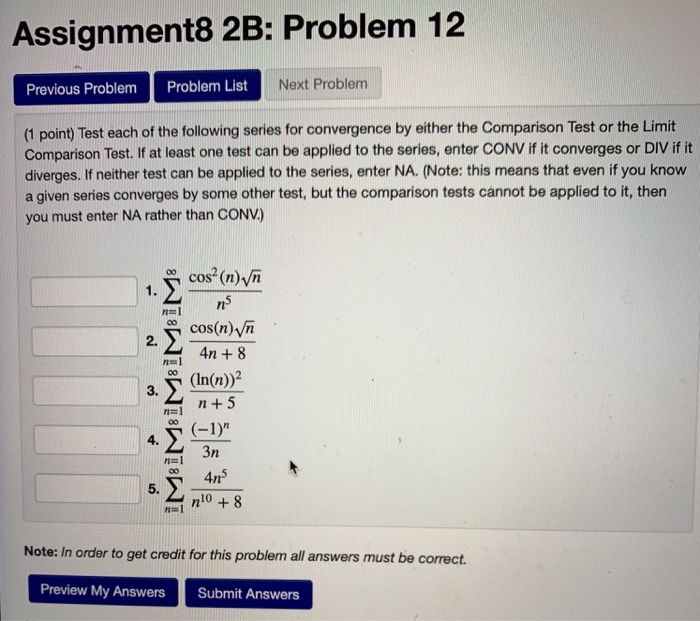 Solved Assignment8 2b Problem 12 Previous Problem Problem 1796