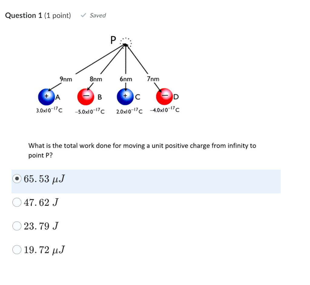 Solved Question 1 (1 point) Saved What is the total work | Chegg.com