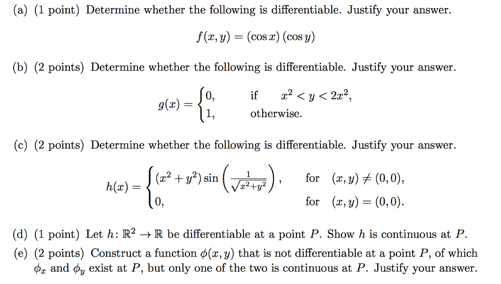 Solved (a) (1 point) Determine whether the following is | Chegg.com