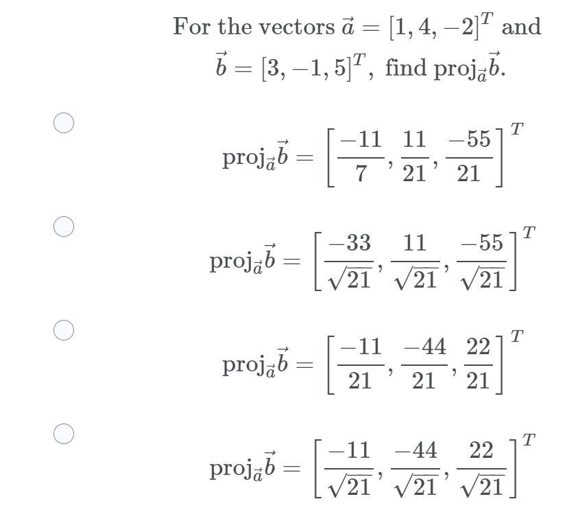 Solved For the vectors ã = [1,4, -2]and = [3, -1,517, find | Chegg.com