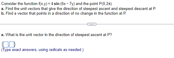 Solved Consider the function f(x,y)=4sin(6x−7y) and the | Chegg.com