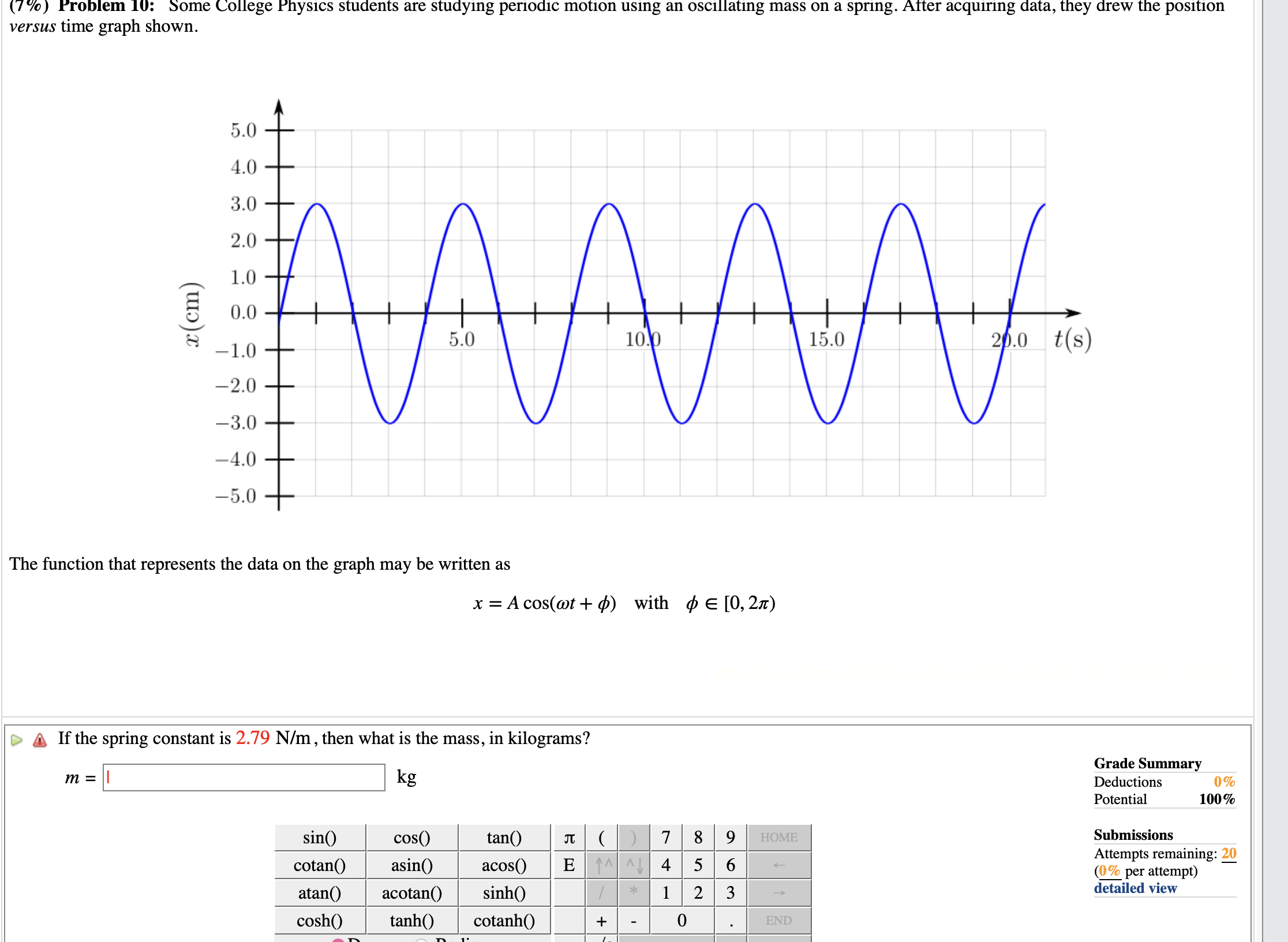 Solved (7\%) Problem 10: Some College Physics students are | Chegg.com