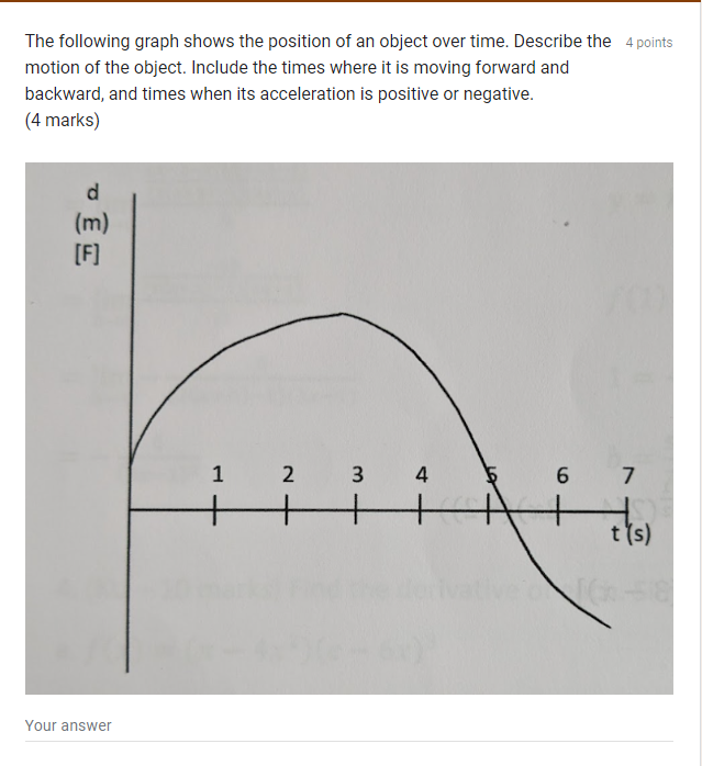 Solved The following graph shows the position of an object | Chegg.com