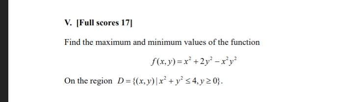 Solved Find the maximum and minimum values of the function | Chegg.com