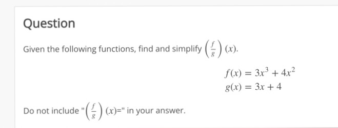 Solved Given the following functions, find and simplify | Chegg.com
