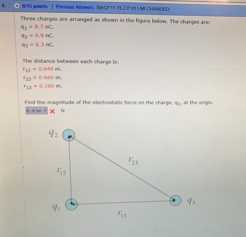 Solved Three charges are arranged as shown in the figure | Chegg.com