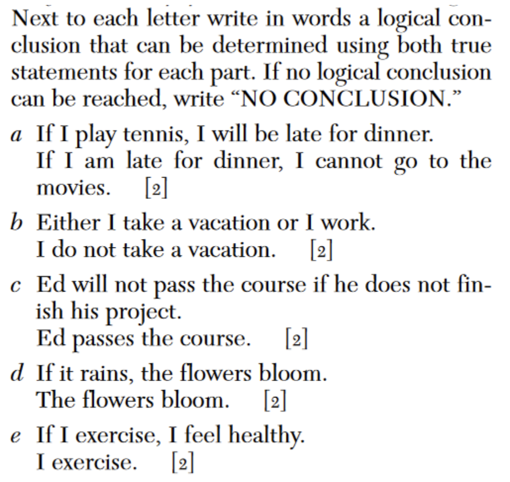 Solved Next to each letter write in words a logical | Chegg.com