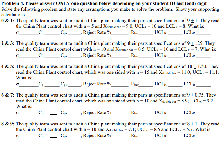 Solved Problem 4. Please answer ONLY one question below | Chegg.com