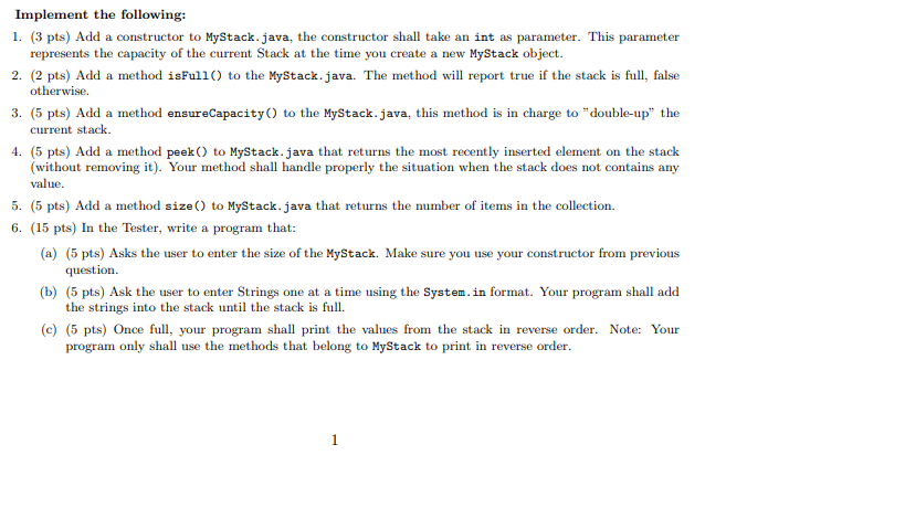 Solved Lab Assignment on Stacks For this lab you are | Chegg.com