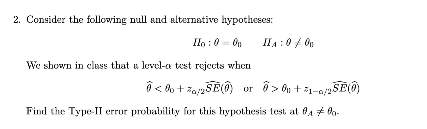 Solved Consider the following null and alternative | Chegg.com