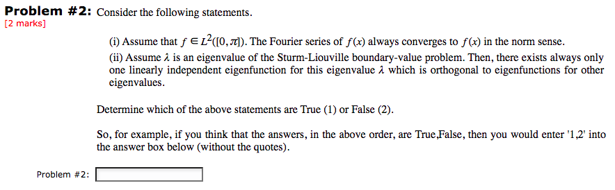 Solved Problem #2: Consider the following statements. [2 | Chegg.com