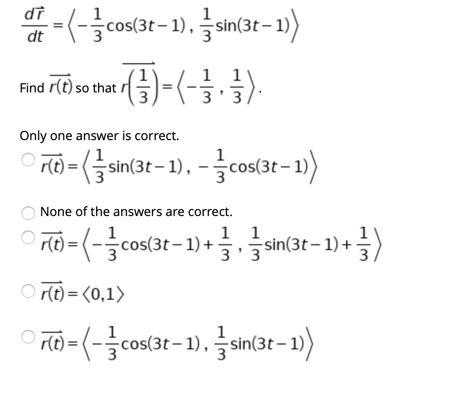 Solved di dt =(-3 cos(3t- (3t-1), sin(36 – 1)) Fred red so | Chegg.com