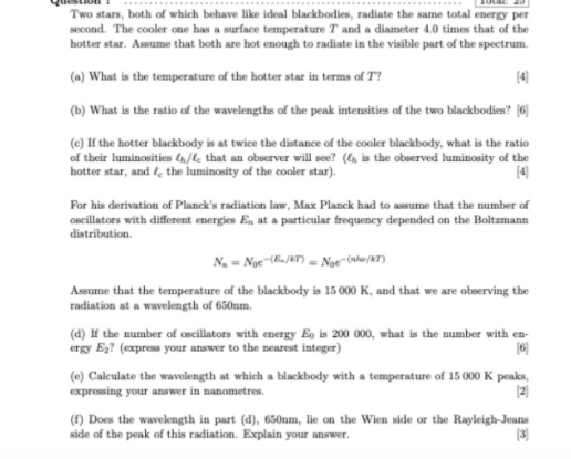Solved Two stars, both of which behave like ideal | Chegg.com