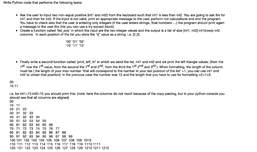 Solved Write Python code that performs the following tasks: | Chegg.com
