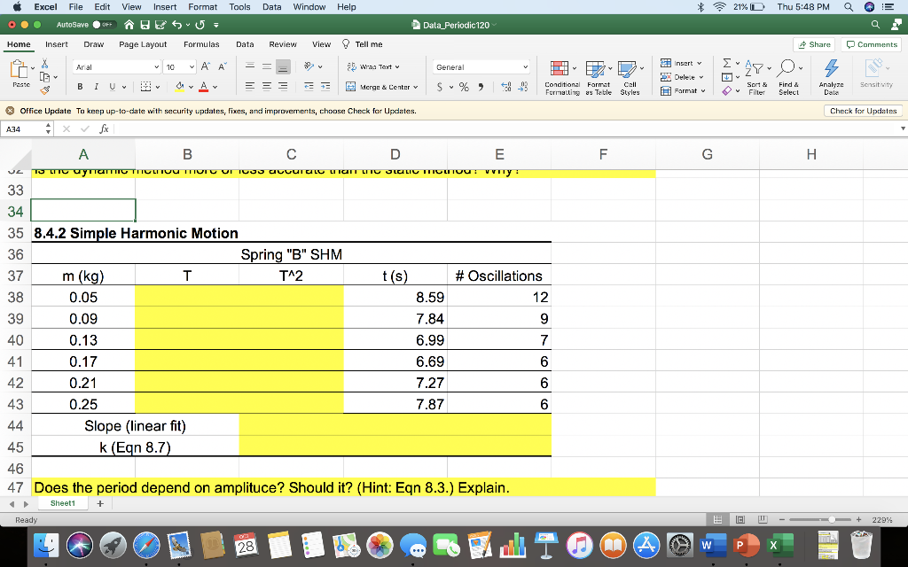 Solved Tools Data Window Help * 21%D Thu 5:48 PM Q E Excel | Chegg.com