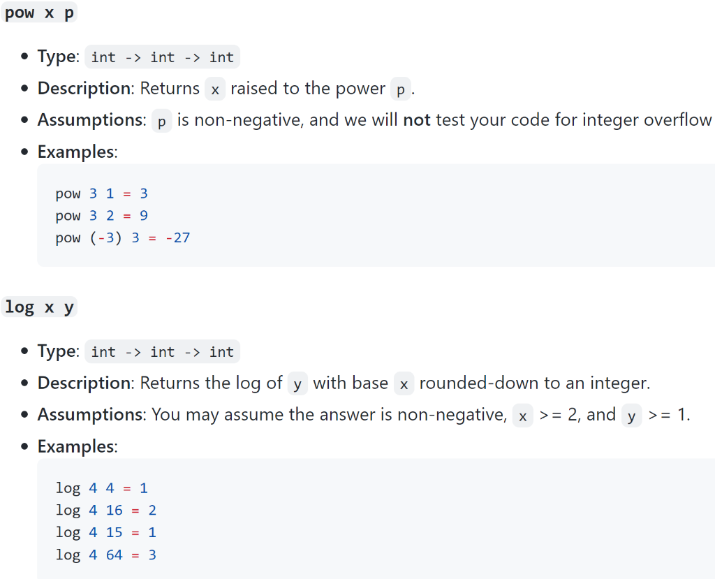 Solved OCaml Programing let rec pow x y = failwith | Chegg.com
