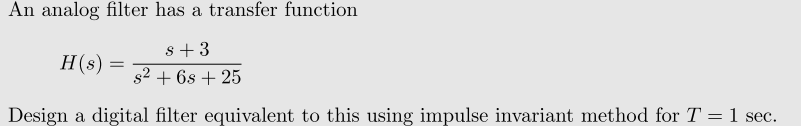 Solved An analog filter has a transfer function | Chegg.com