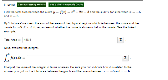Solved Find the total area between the curve y=f(x)=x2+2x−3 | Chegg.com