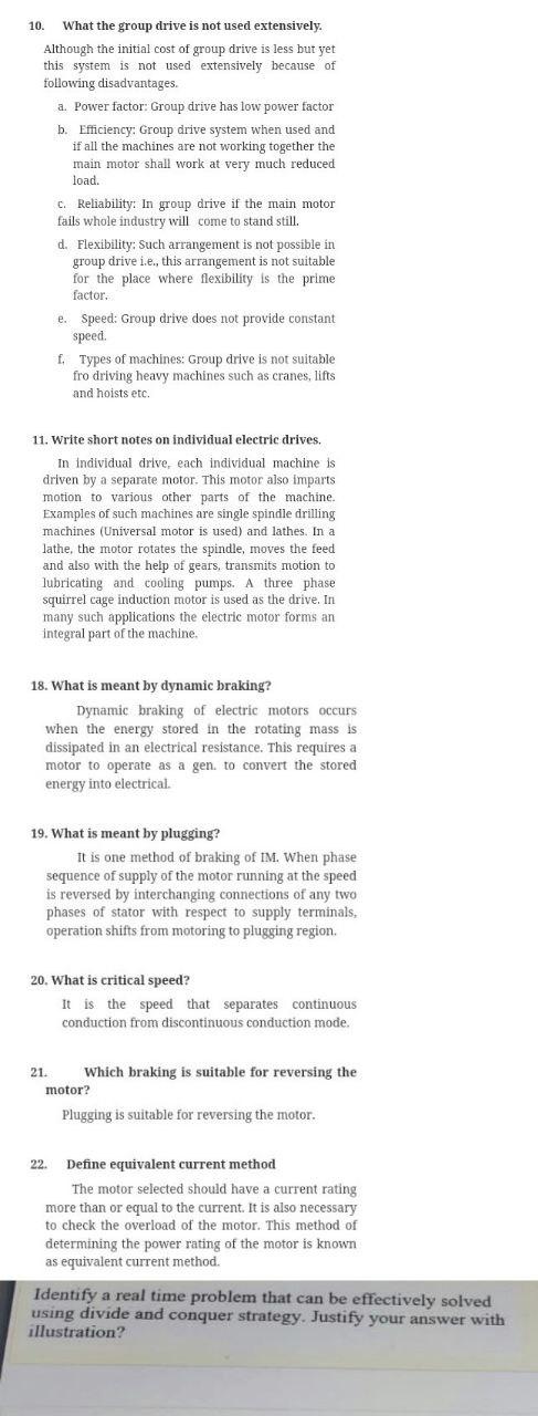 Solved 10. What the group drive is not used extensively. | Chegg.com