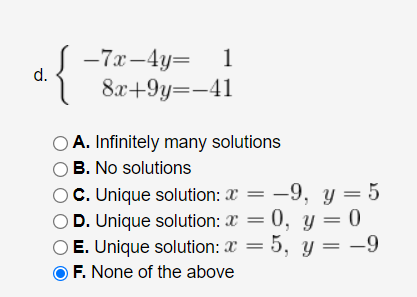 Solved For each system, determine whether it has a unique | Chegg.com