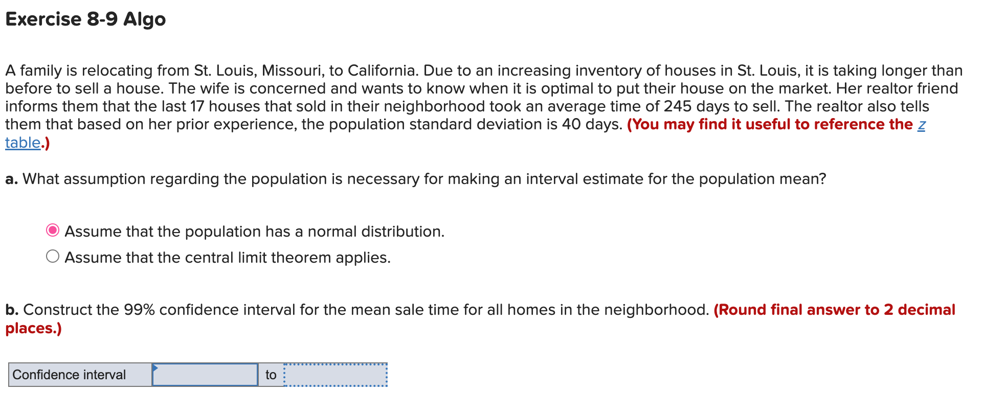 Solved Exercise 8-9 ﻿AlgoA family is relocating from St. | Chegg.com