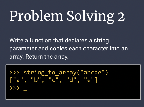 Solved An array with 5 None values. Problem Solving 1 An | Chegg.com