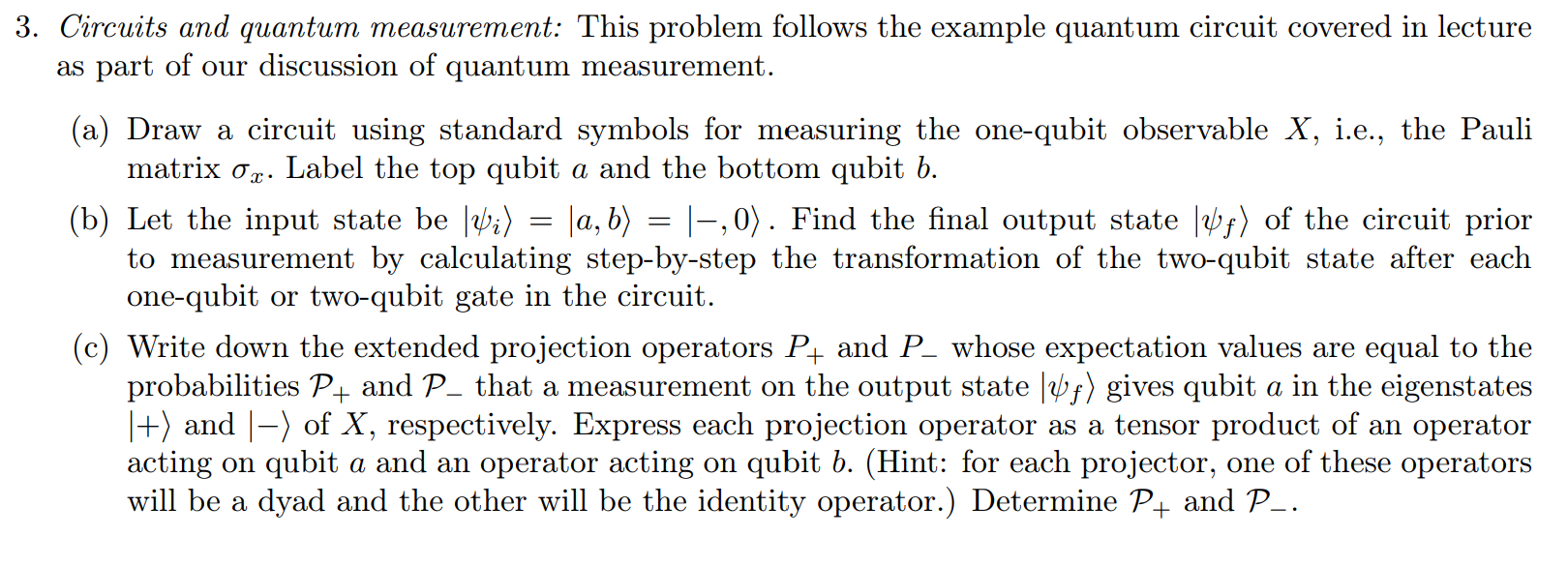 Solved 3. Circuits and quantum measurement: This problem | Chegg.com