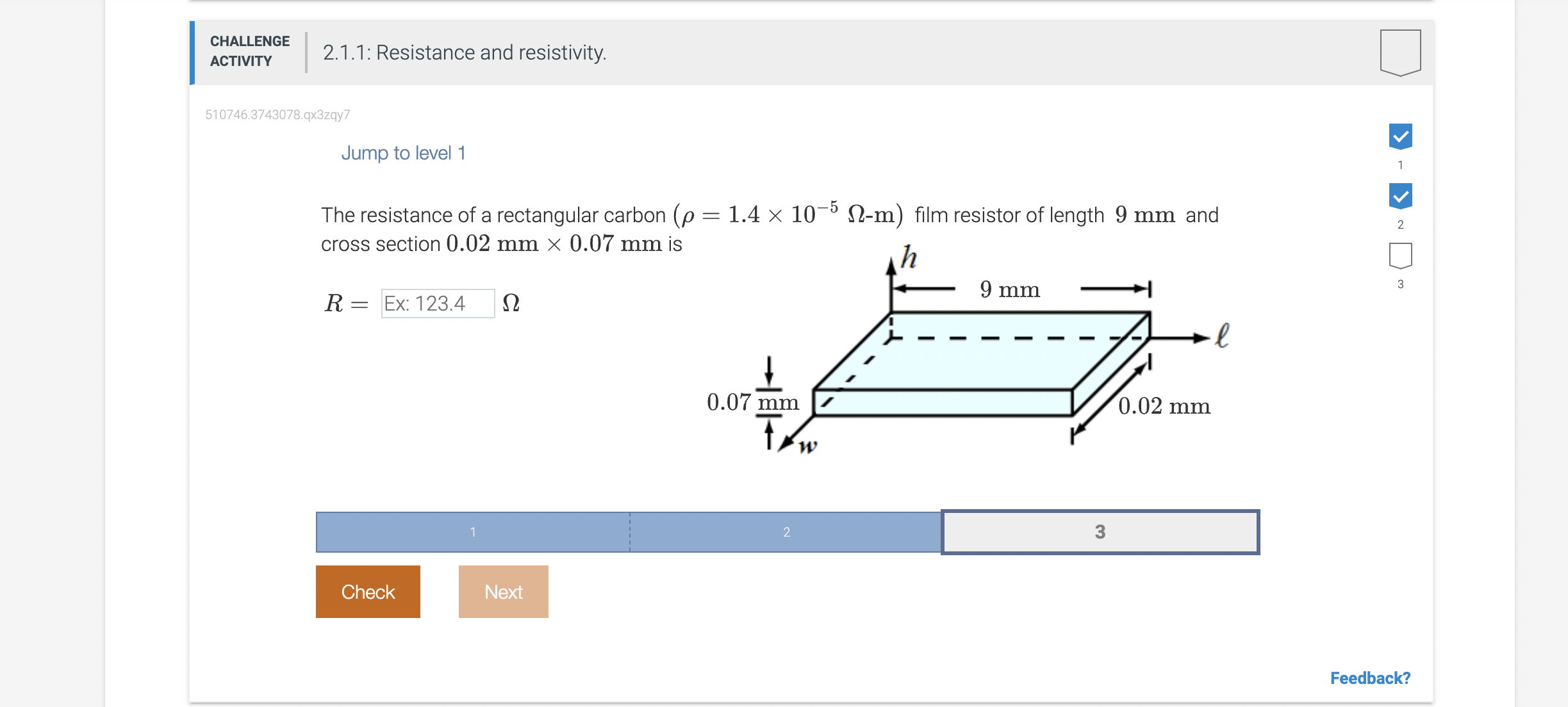 Solved The resistance of a rectangular carbon | Chegg.com