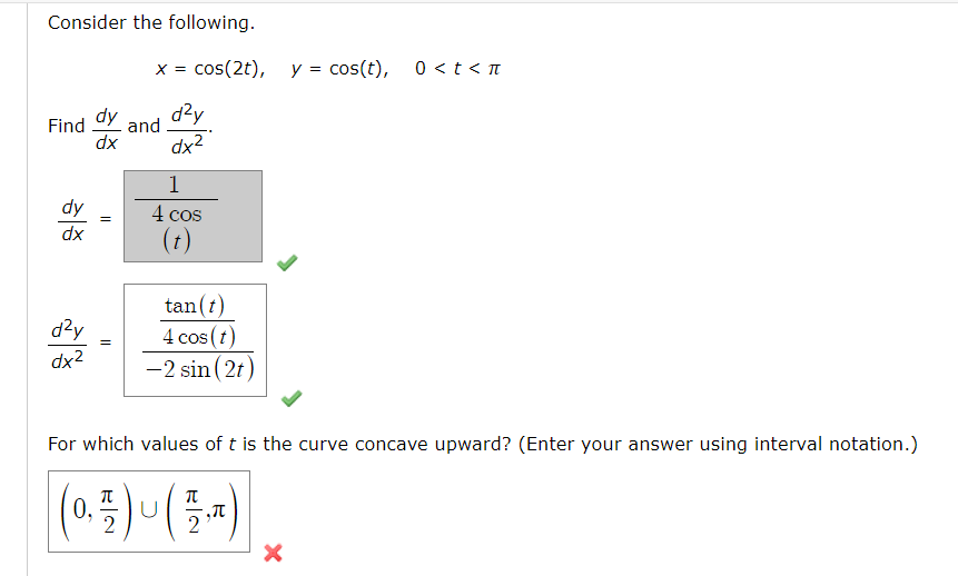 Solved Consider the following. x=cos(2t),y=cos(t),0 | Chegg.com