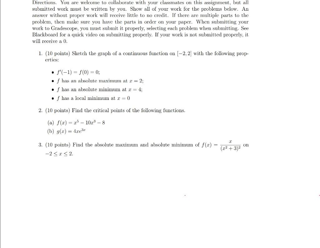 Solved Directions. You are welcome to collaborate with your | Chegg.com