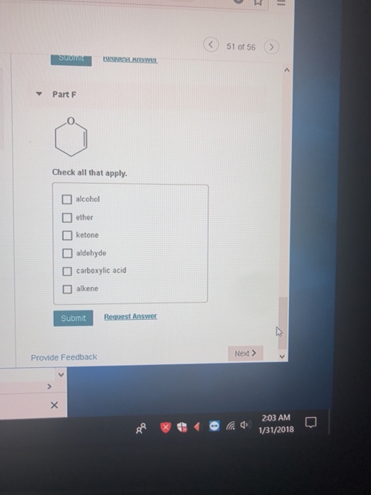 Solved 51 of 56 (> Part A CH2 CHCHO Check all that apply. | Chegg.com