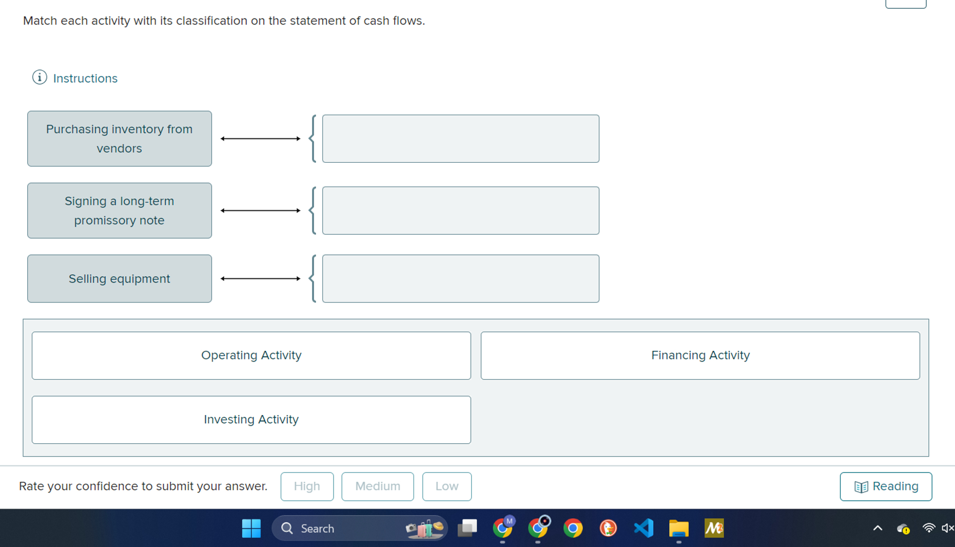 Solved Match each activity with its classification on the | Chegg.com