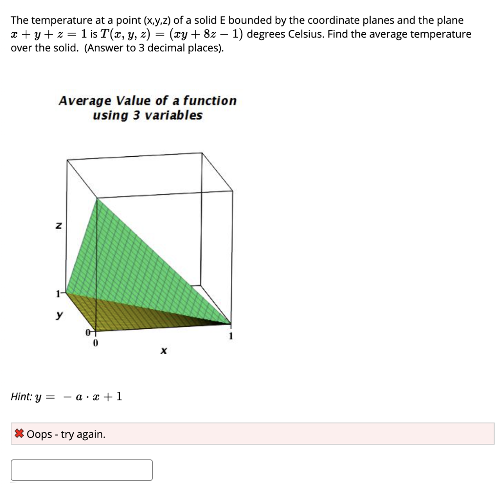Solved This is a calculus 3 (triple integrals | Chegg.com