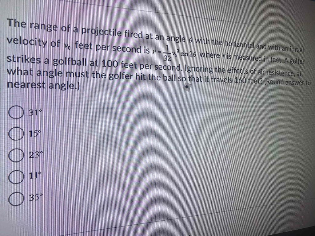 Solved The range of a projectile fired at an angle e with | Chegg.com