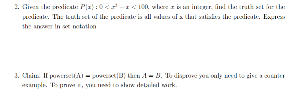 Solved roblem 3 - Sets Provide answers to the following | Chegg.com