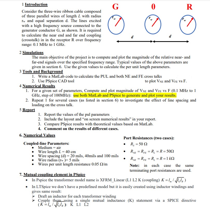 1 Introduction Consider the three-wire ribbon cable | Chegg.com