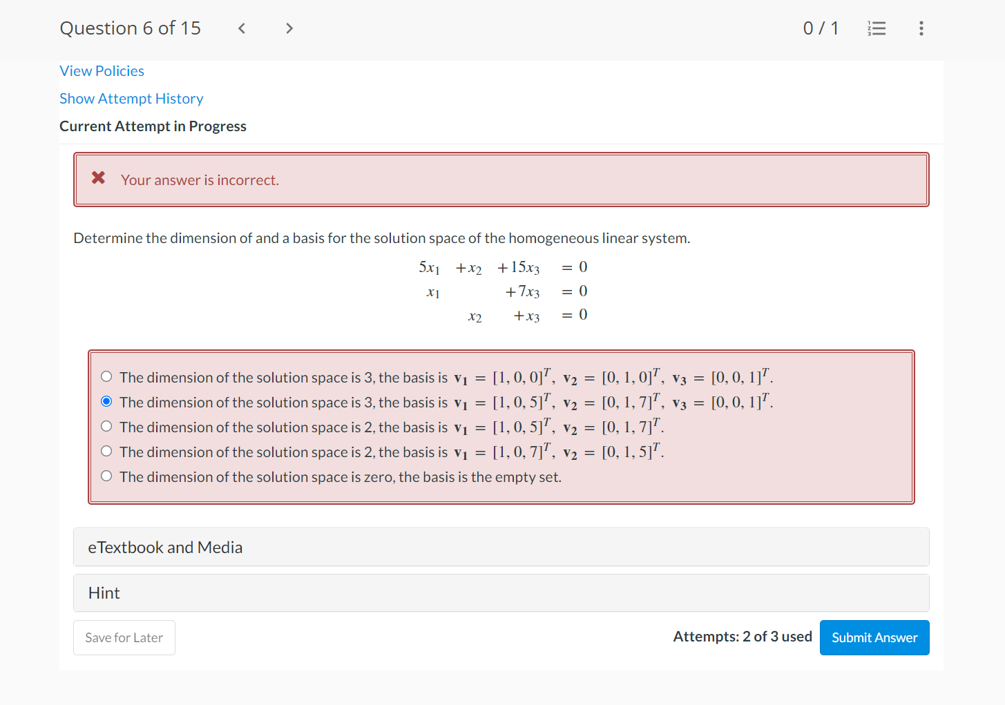 Solved Question 6 of 15 View Policies Show Attempt History | Chegg.com