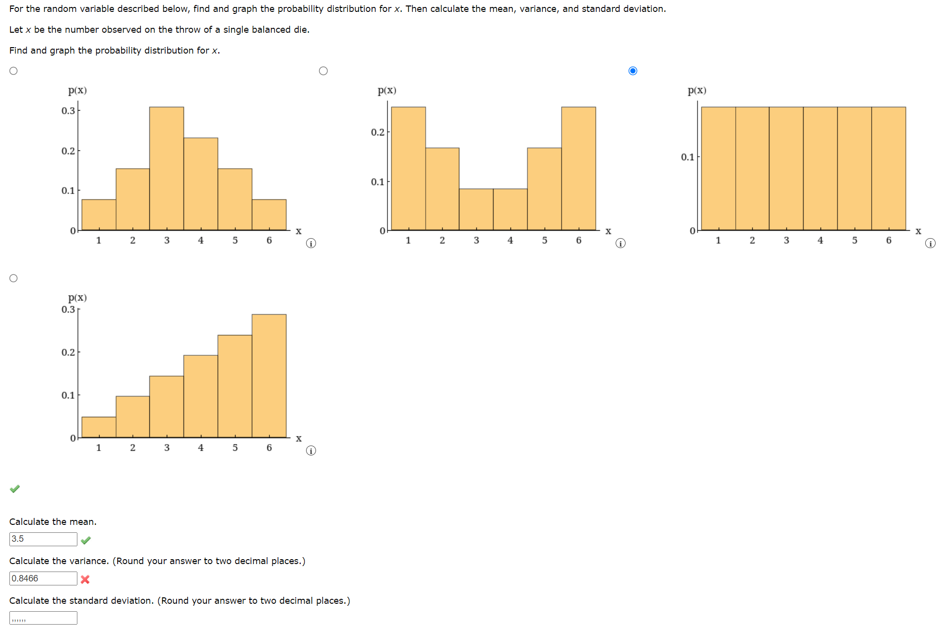 Solved For the random variable described below, find and | Chegg.com