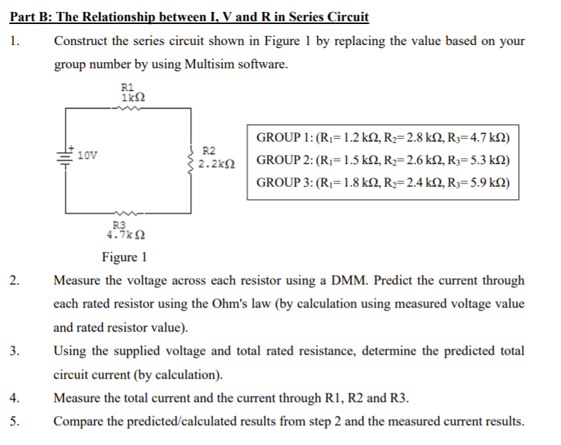 Solved Part B: The Relationship between I, V and R in Series | Chegg.com