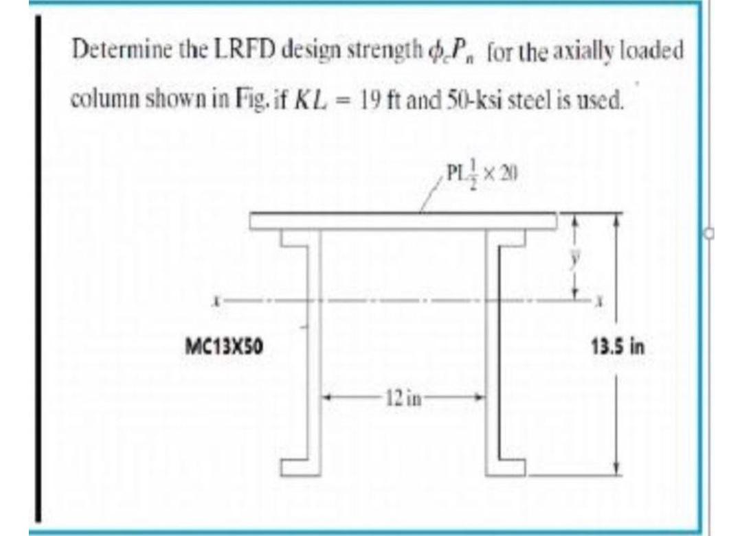 Solved Determine the LRFD design strength P. for the axially | Chegg.com