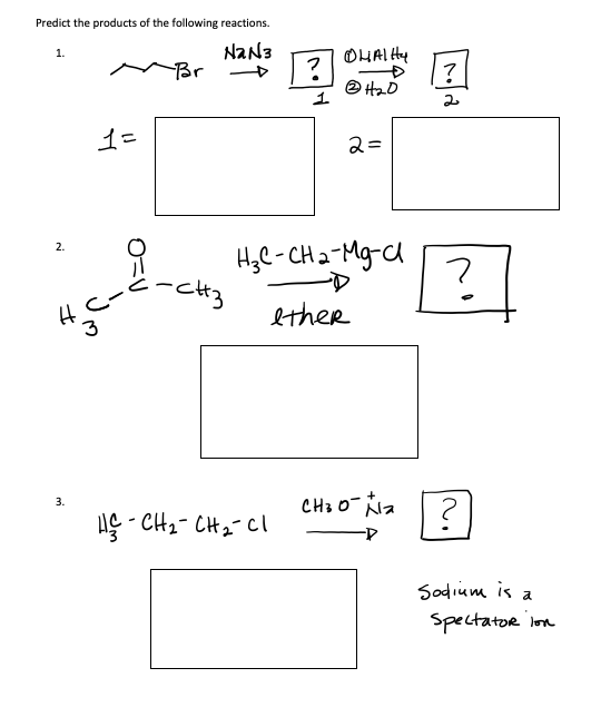 Solved Predict the products of the following reactions. NaN3 | Chegg.com