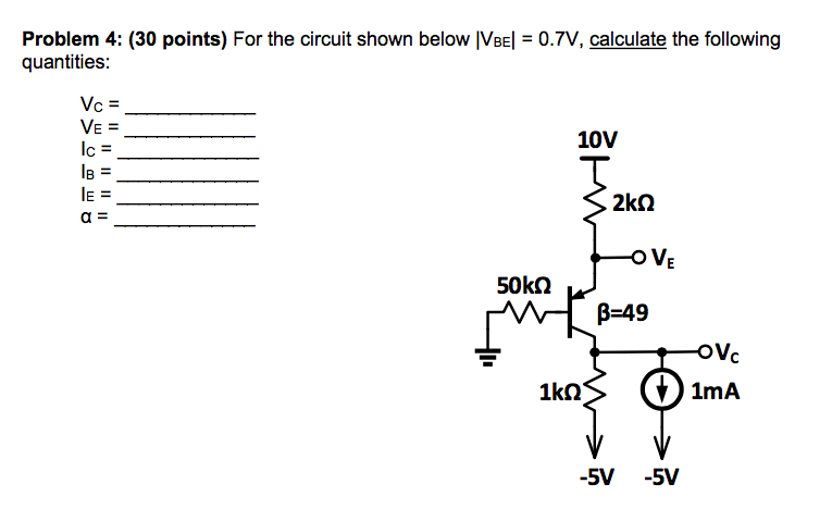 Solved Problem 4: (30 points) For the circuit shown below | Chegg.com