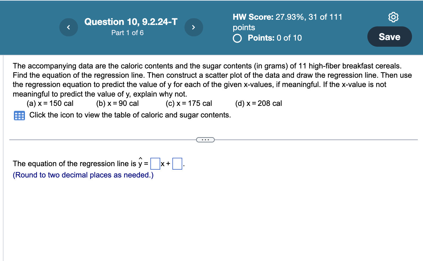 Solved The accompanying data are the caloric contents and | Chegg.com