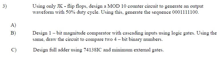 Solved Using only JK - ﻿flip flops, design a MOD 10 ﻿counter | Chegg.com